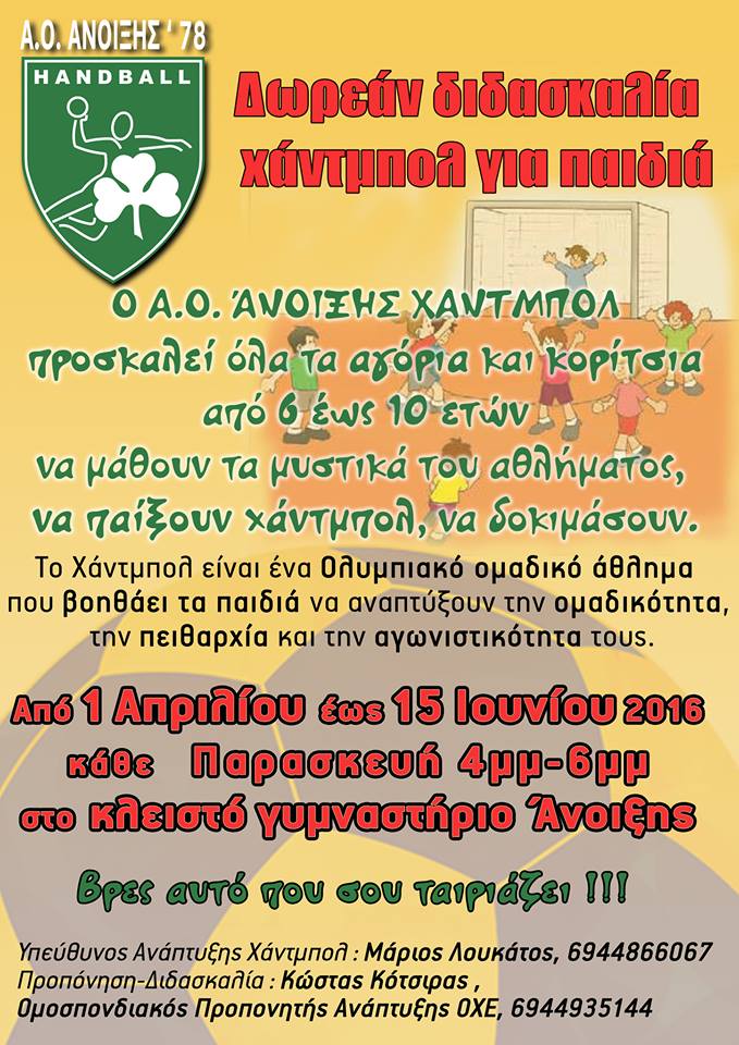 ΟΔΟΣ ΔΙΟΝΥΣΟΥ » Χάντμπολ Άνοιξης: Το Χάντμπολ και οι προοπτικές για ...